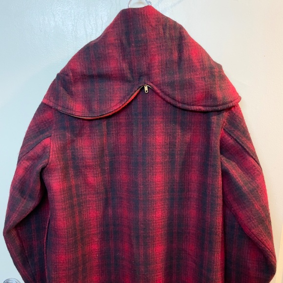 Woolrich | Jackets & Coats | Vintage Rare 94s Woolrich Red Plaid Hooded Makinaw Cruiser Hunting ...